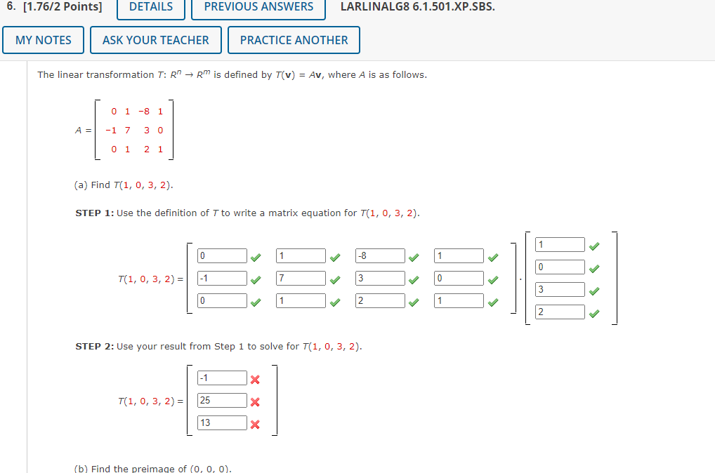 Solved The linear transformation T:Rn→Rm is defined by | Chegg.com
