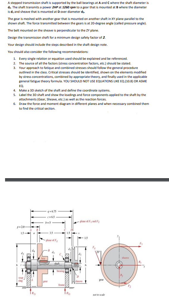 Solved Can you determine the FBD of shaft (Dont do 3D), and | Chegg.com