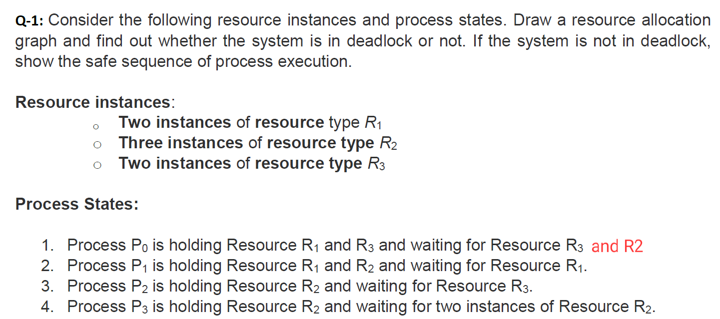 Solved Q-1: Consider the following resource instances and | Chegg.com