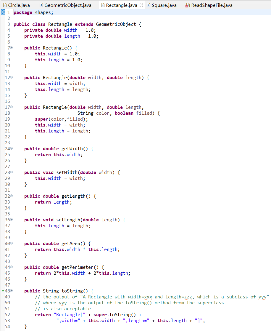 In the class ReadShapeFile, there is a file called | Chegg.com
