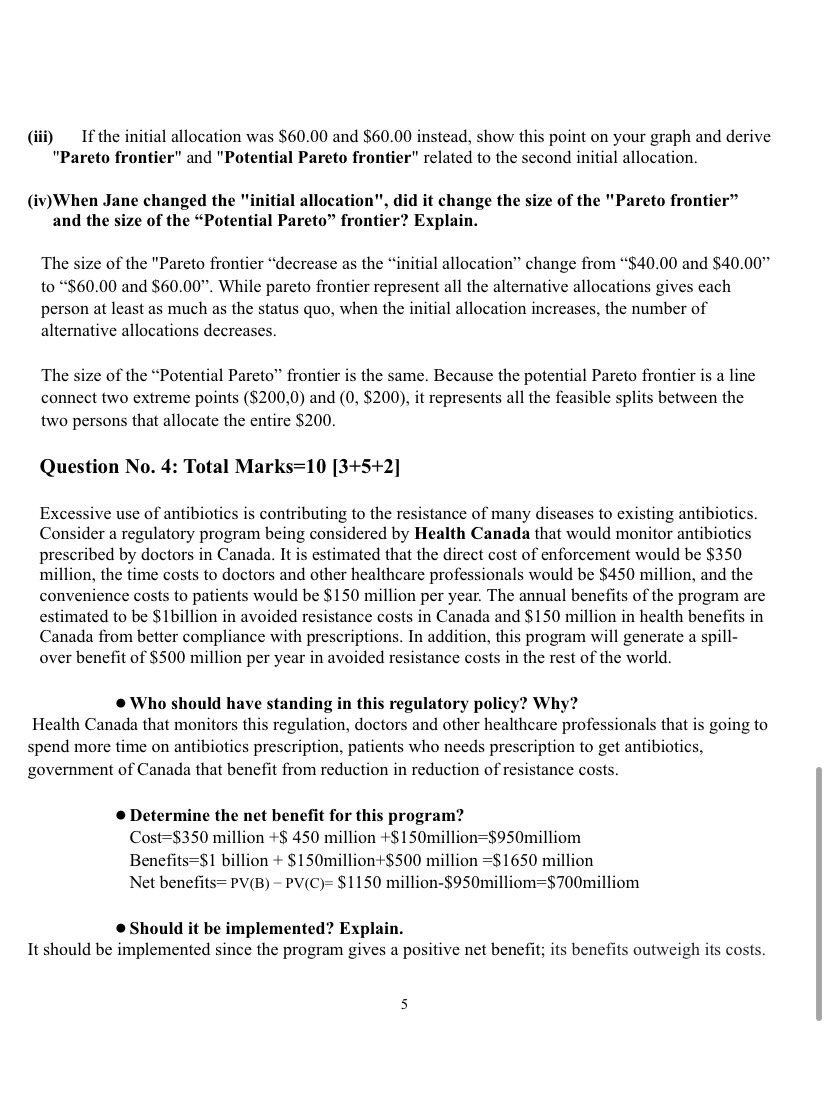 Solved (iii) ﻿If the initial allocation was $60.00 ﻿and | Chegg.com