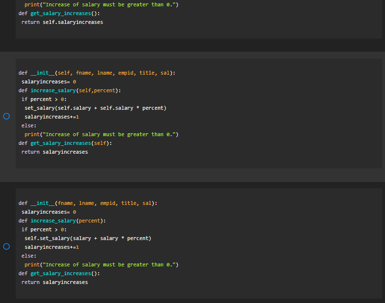 Solved or the class Employee example provided in tutorial | Chegg.com