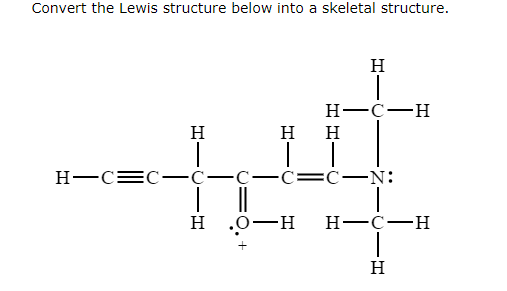 Solved Convert the Lewis structure below into a skeletal | Chegg.com