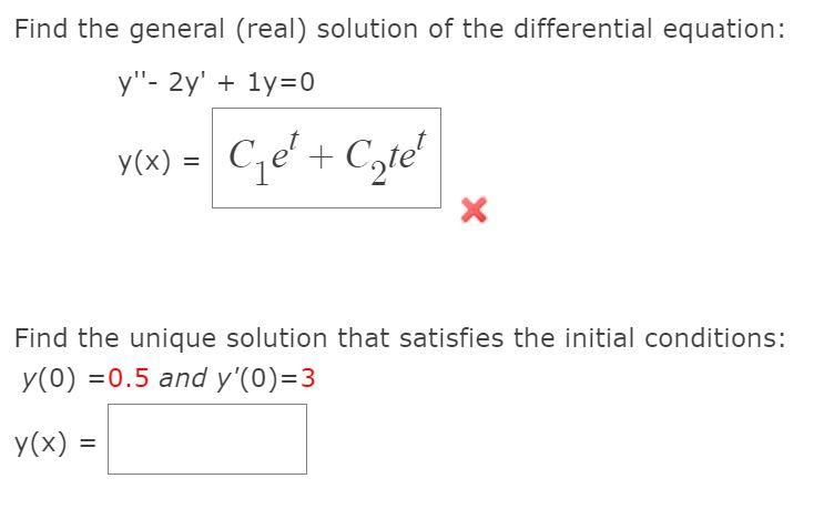 Solved Find the general (real) solution of the differential | Chegg.com
