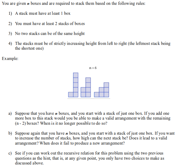 Solved You are given n boxes and are required to stack them | Chegg.com