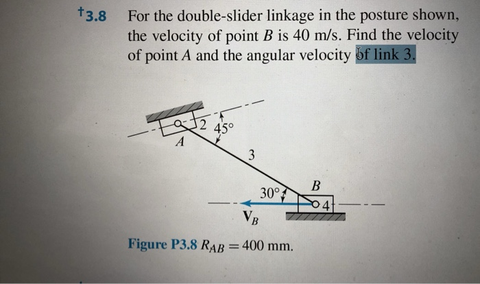 Solved t3.8 For the double-slider linkage in the posture | Chegg.com