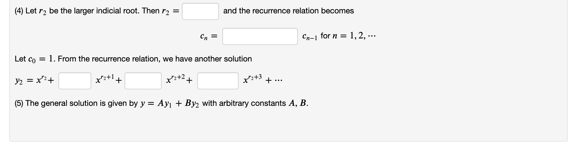 Solved The second order equation 5x2y′′+9xy′+(1x−1)y=0 has a | Chegg.com