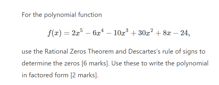 Solved For the polynomial | Chegg.com