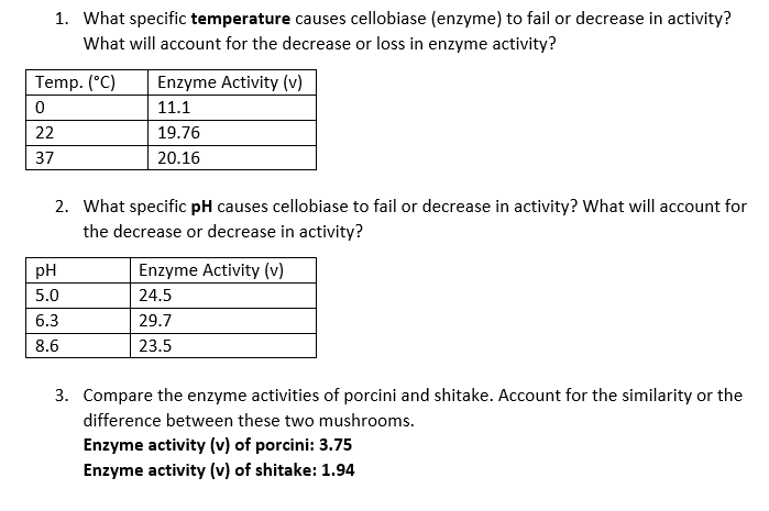 Solved 1. What specific temperature causes cellobiase | Chegg.com