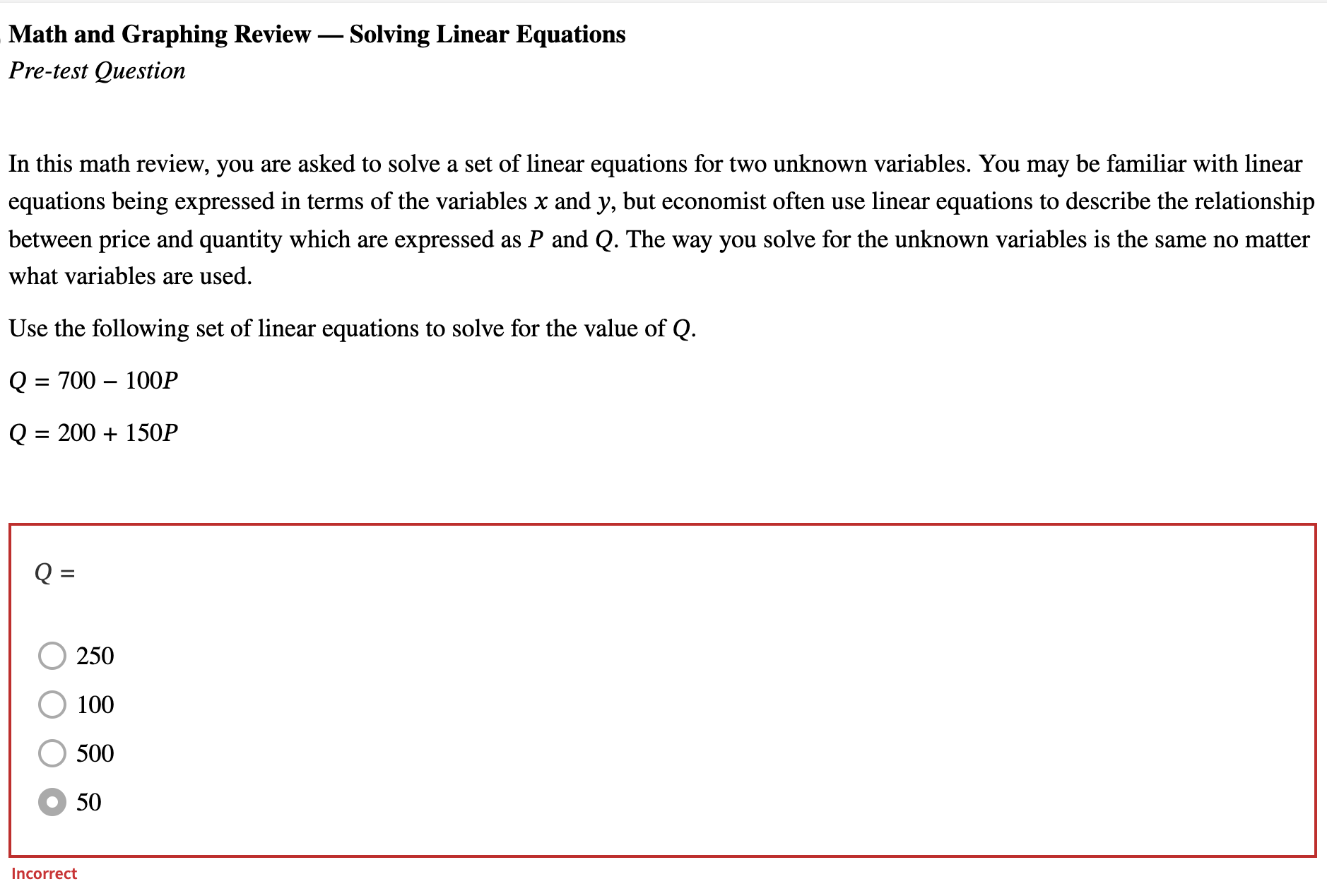 Solved Math and Graphing Review — ﻿Solving Linear | Chegg.com