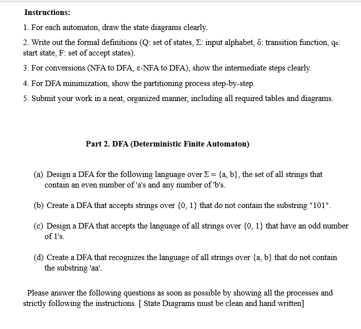 Solved Instructions: (Theory of computation)For each | Chegg.com