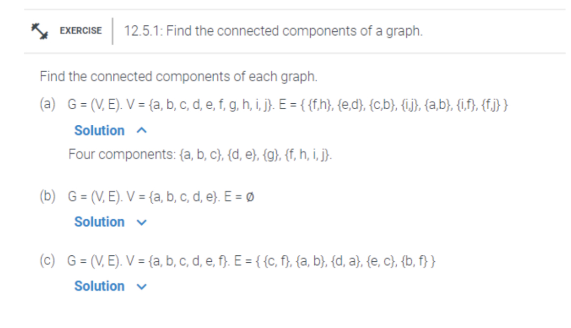 Solved Find the connected components of each graph. (a) | Chegg.com