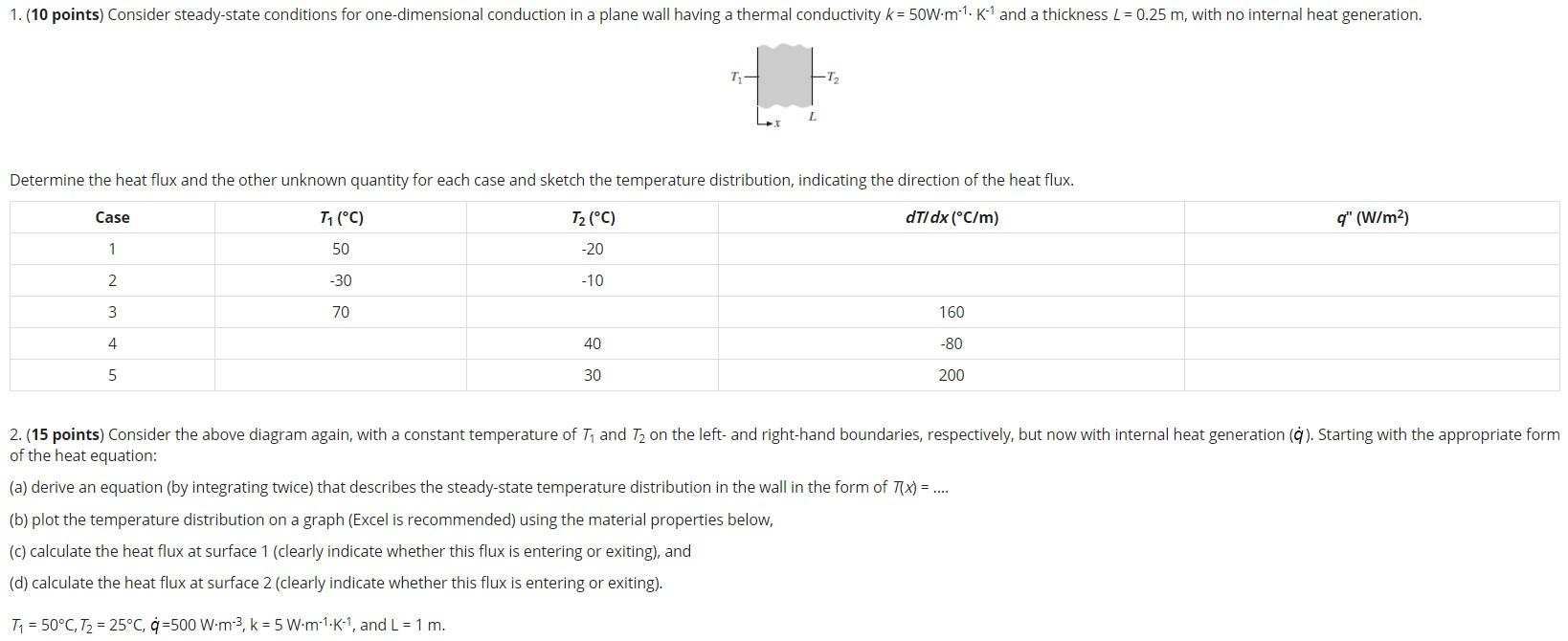 Solved 1. (10 points) Consider steady-state conditions for | Chegg.com