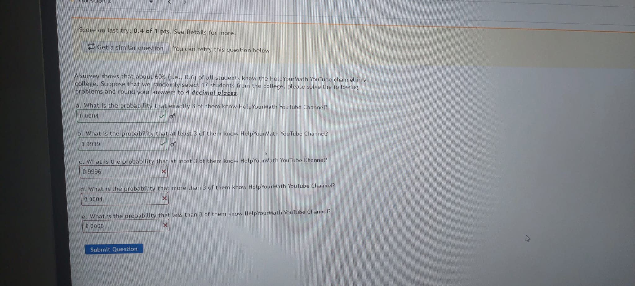 Solved Score on last try: 0.4 ﻿of 1 ﻿pts. ﻿See Details for | Chegg.com