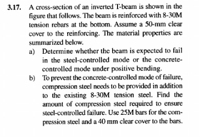 Solved A cross-section of an inverted T-beam is shown in the | Chegg.com