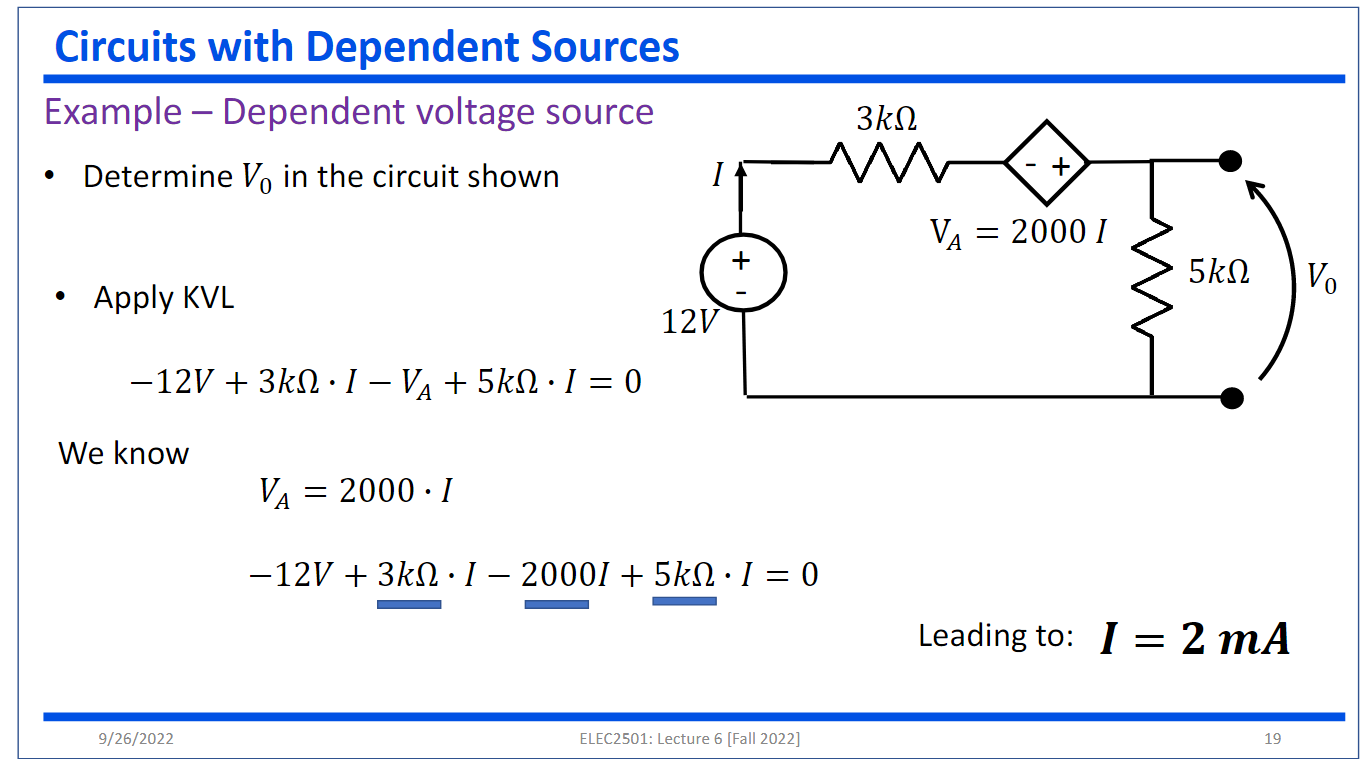 Solved Example Dependent Voltage Source Determine V0 In 