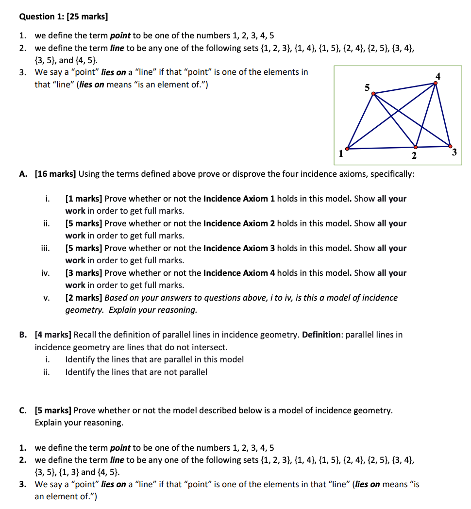 Solved Question 1: [25 marks) 1. we define the term point to | Chegg.com