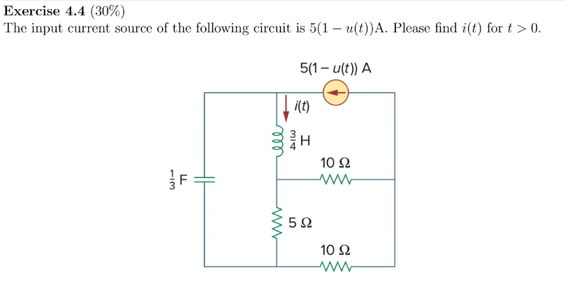 Solved Exercise 4.4(30%) The input current source of the | Chegg.com