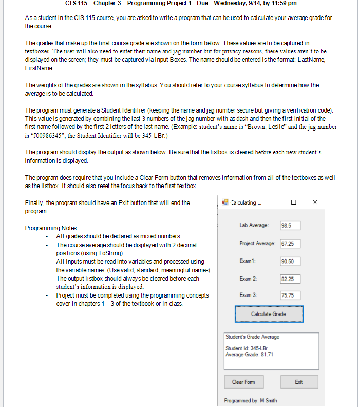 Solved As a student in the CIS 115 course, you are asked to | Chegg.com