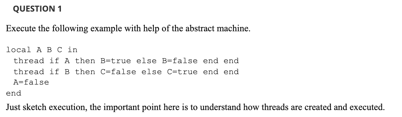 QUESTION 1 Execute the following example with help of | Chegg.com
