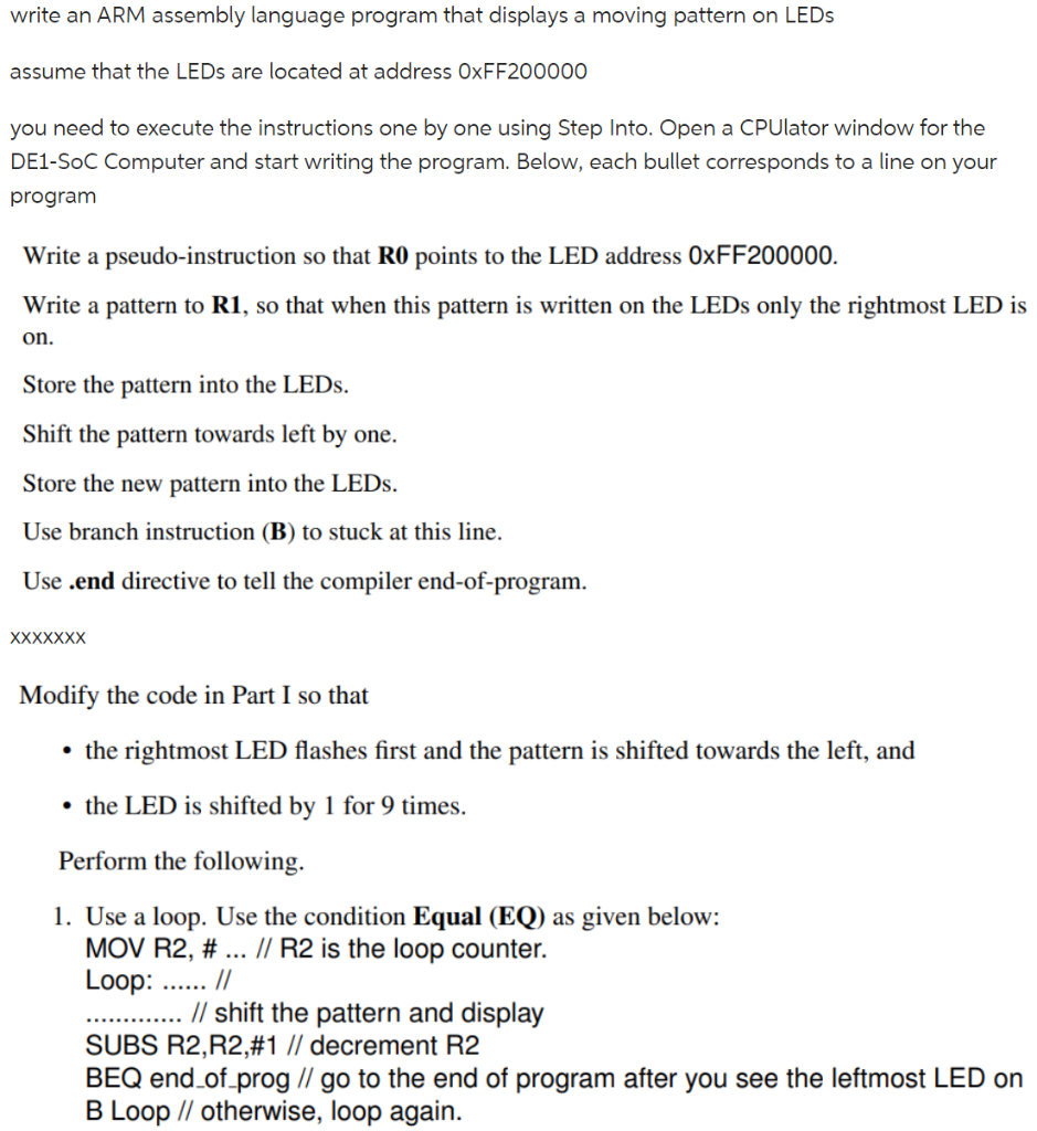 Solved write an ARM assembly language program that displays | Chegg.com