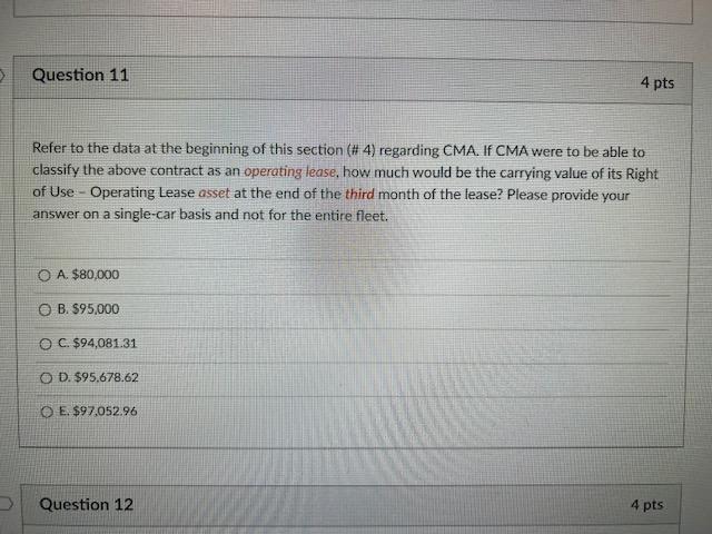 Solved Section 4 - Leases (Five questions for a total of 20 | Chegg.com