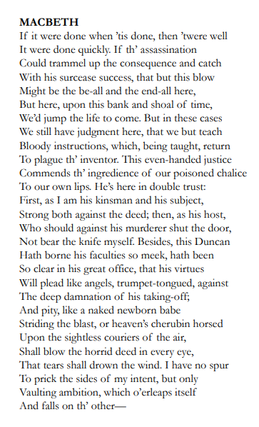 Macbeth Act I, scene vii Please explain and discuss | Chegg.com