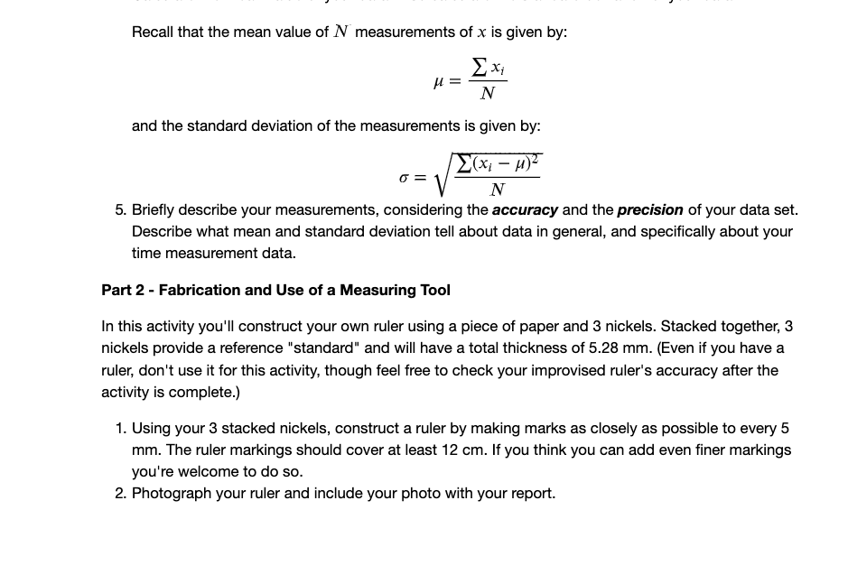 Solved 1 Uncertainty in Measurements 1.1 Manual In this | Chegg.com