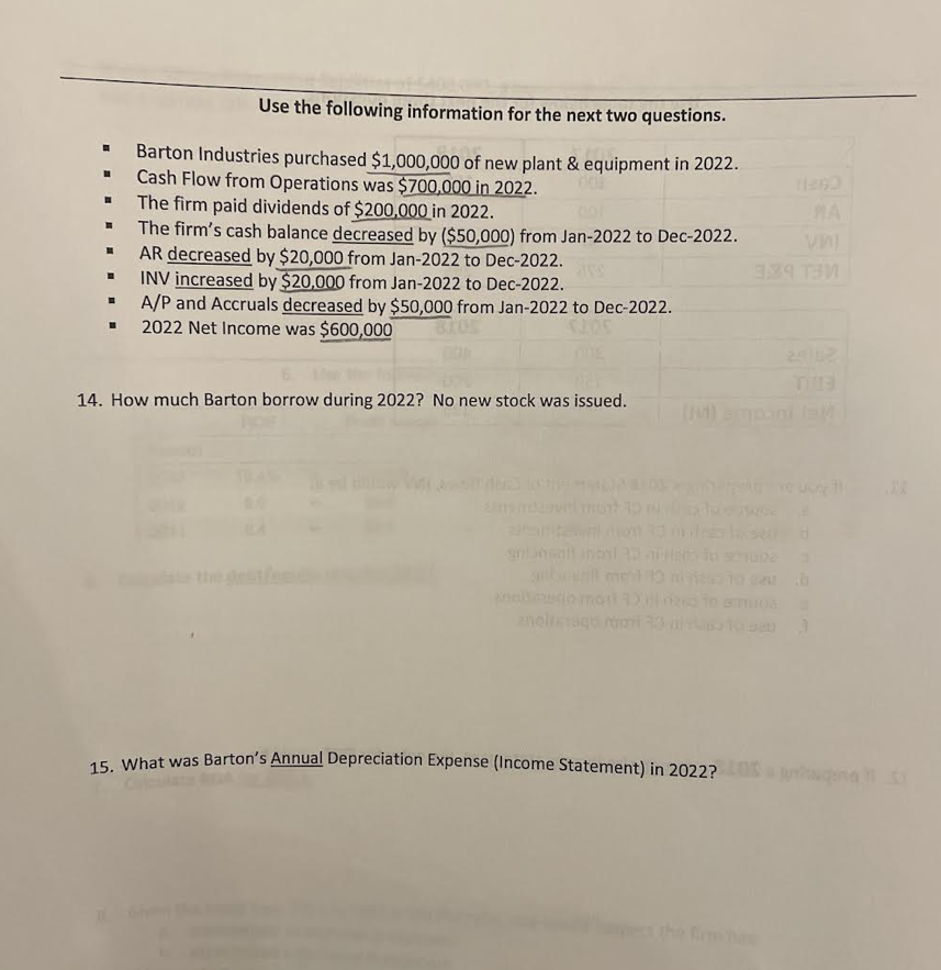 Solved Use the following information for the next two | Chegg.com