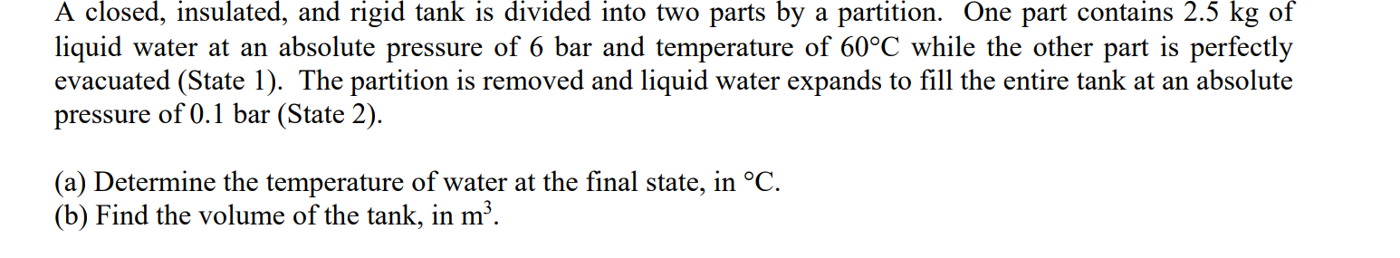 Solved A closed, insulated, and rigid tank is divided into | Chegg.com