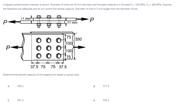 Solved A bolted connection shown is bolted with a A-325 | Chegg.com