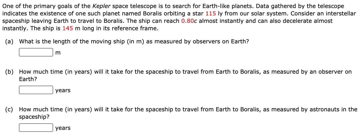 Solved One of the primary goals of the Kepler space | Chegg.com