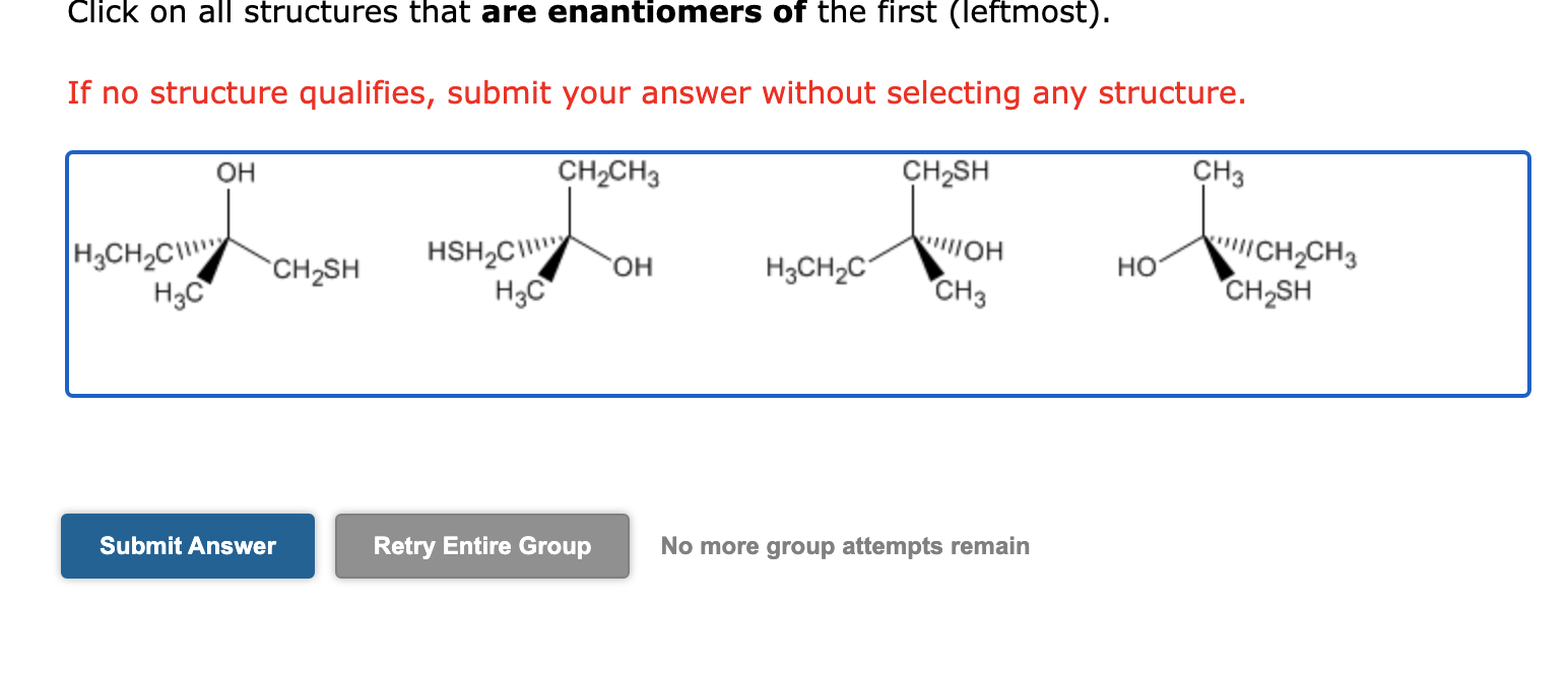 Solved Click on all structures that are enantiomers of the | Chegg.com