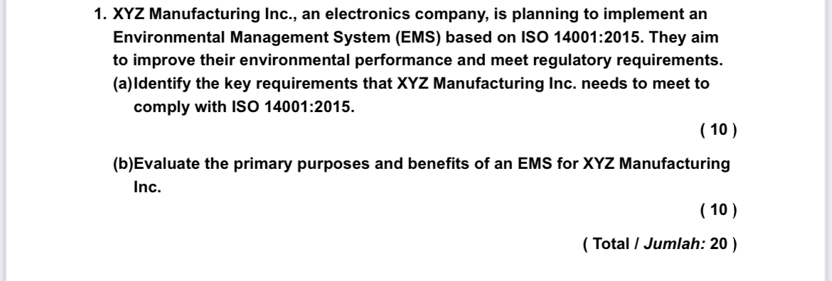 Solved XYZ Manufacturing Inc., an electronics company, is | Chegg.com