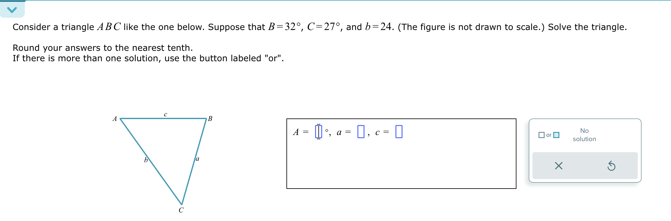 Solved Consider a triangle ABC like the one below. Suppose | Chegg.com