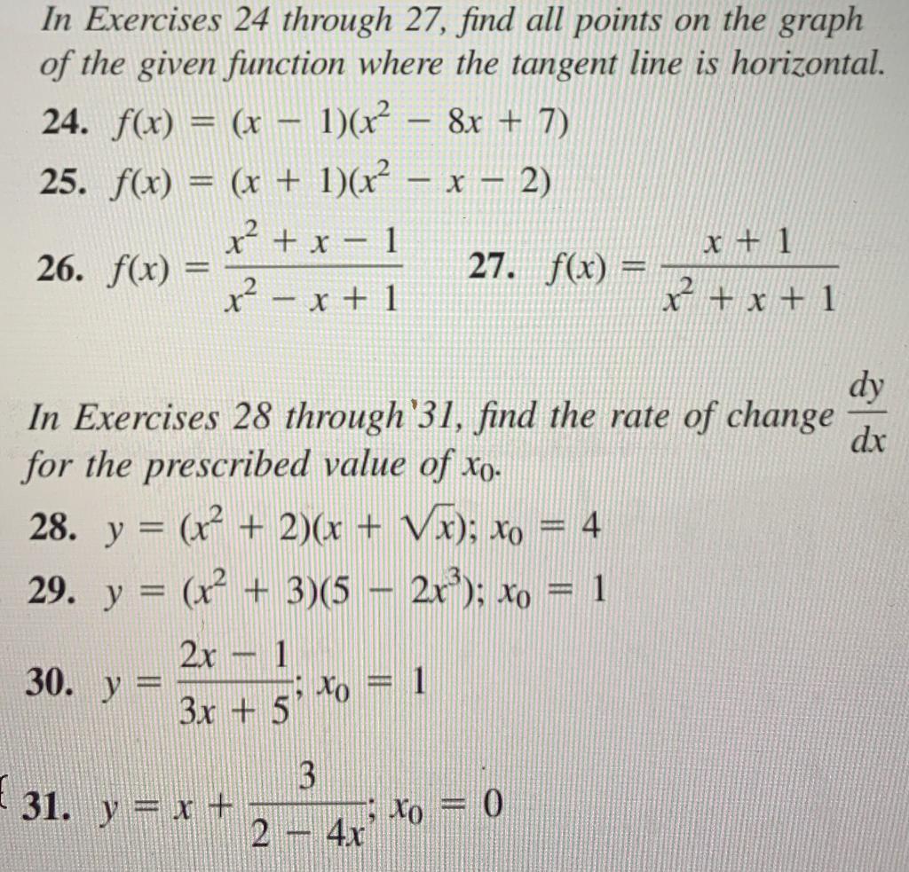 Solved In Exercises 24 through 27, find all points on the | Chegg.com