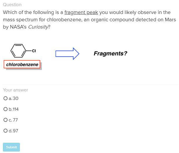 Solved Which of the following is a fragment peak you would | Chegg.com