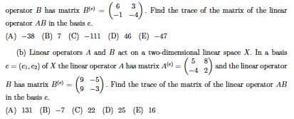 Solved 15. (1p) (a) Linear operators A and B act on a | Chegg.com