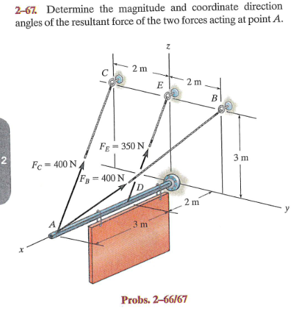 Solved 2-67. Determine the magnitude and coordinate | Chegg.com