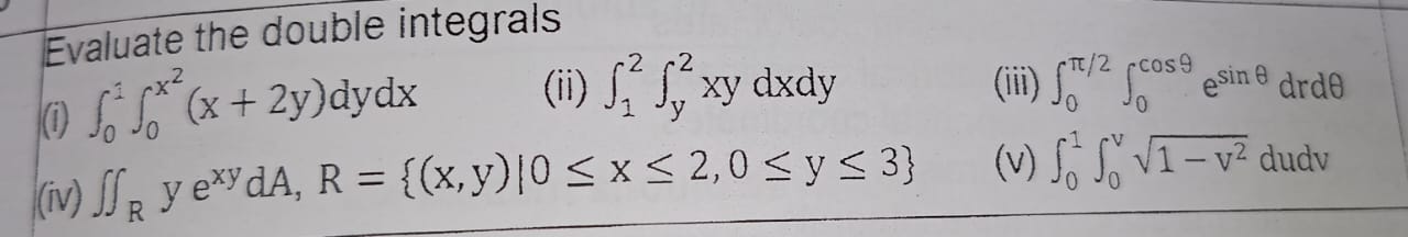 Evaluate the double | Chegg.com