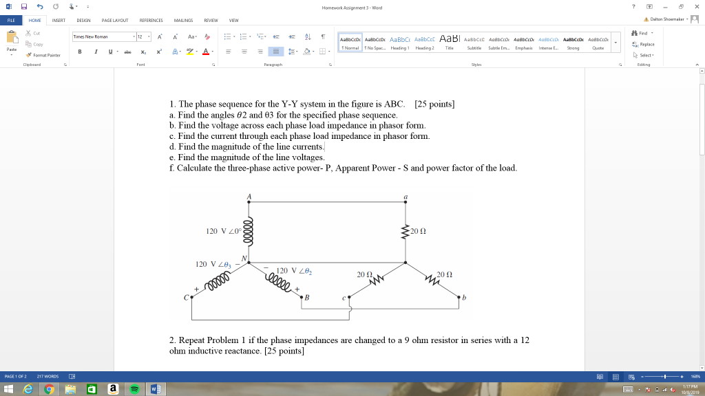 Solved Homework Assignment 3 - Word ALE HOME INSERT DESIGN | Chegg.com