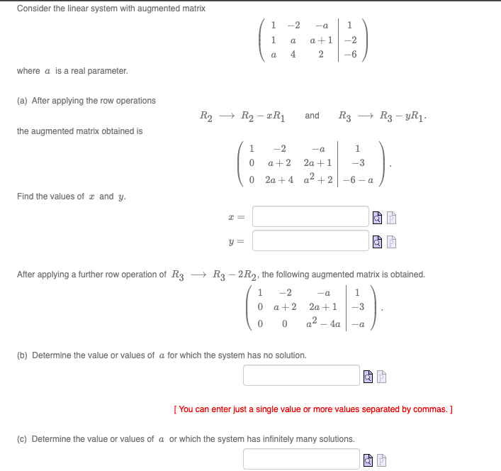 Solved Consider the linear system with augmented matrix 1 | Chegg.com