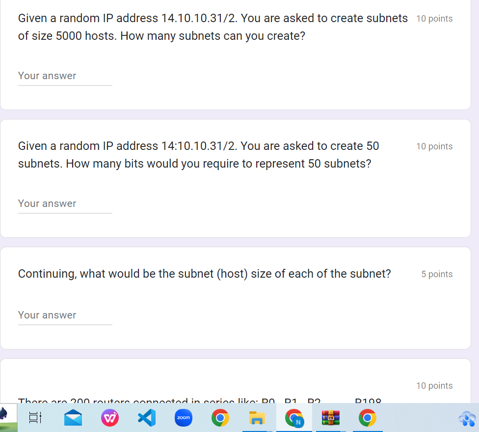 Solved Given a random IP address 14.10.10.31/2. You are | Chegg.com