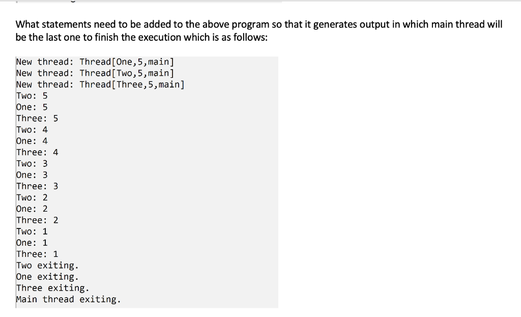 Solved class NewThread implements Runnable { | Chegg.com