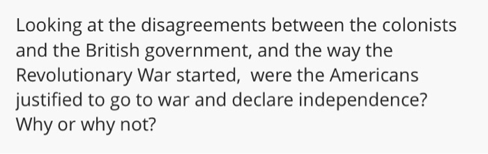 Solved Looking at the disagreements between the colonists | Chegg.com