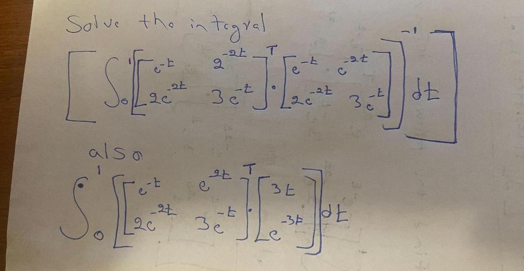 Solved Solve the integral 2 E T T 2t -t 3c -22 2c dt 3. SD | Chegg.com