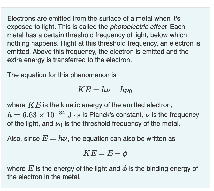Solved Electrons are emitted from the surface of a metal | Chegg.com