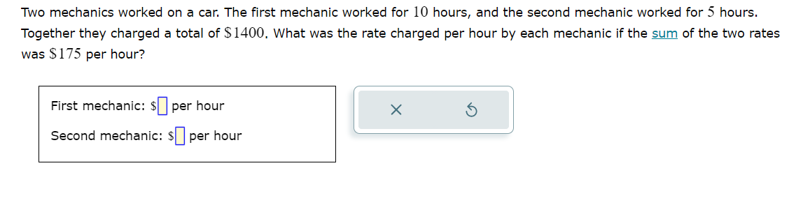 Solved Two mechanics worked on a car. The first mechanic | Chegg.com