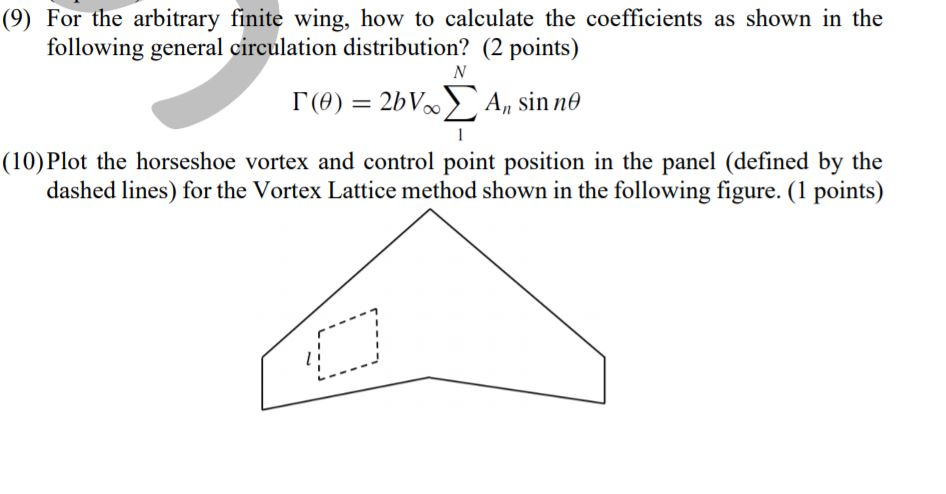 Solved N (9) For the arbitrary finite wing, how to calculate | Chegg.com