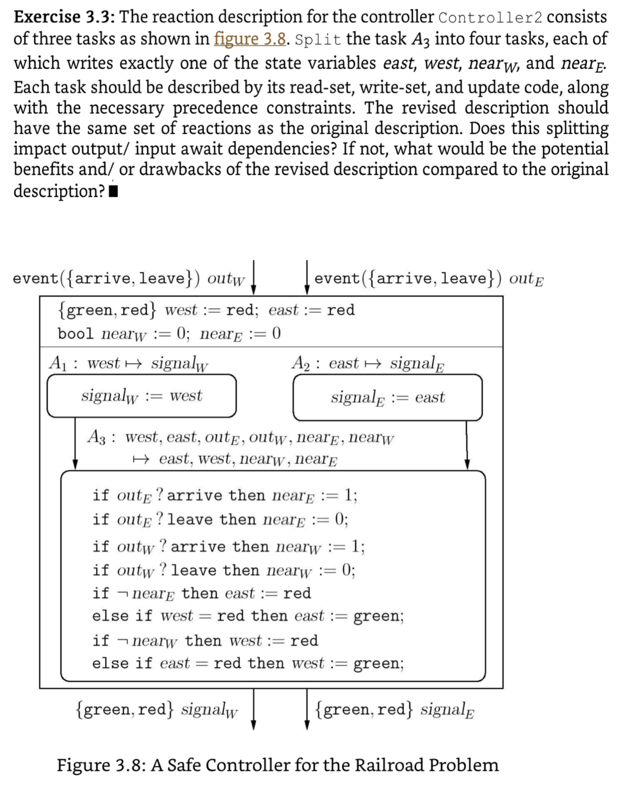 Solved Exercise 3.3: The reaction description for the | Chegg.com